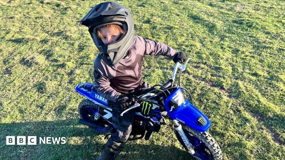 Four-year-old makes history at Guernsey motocross track - BBC News