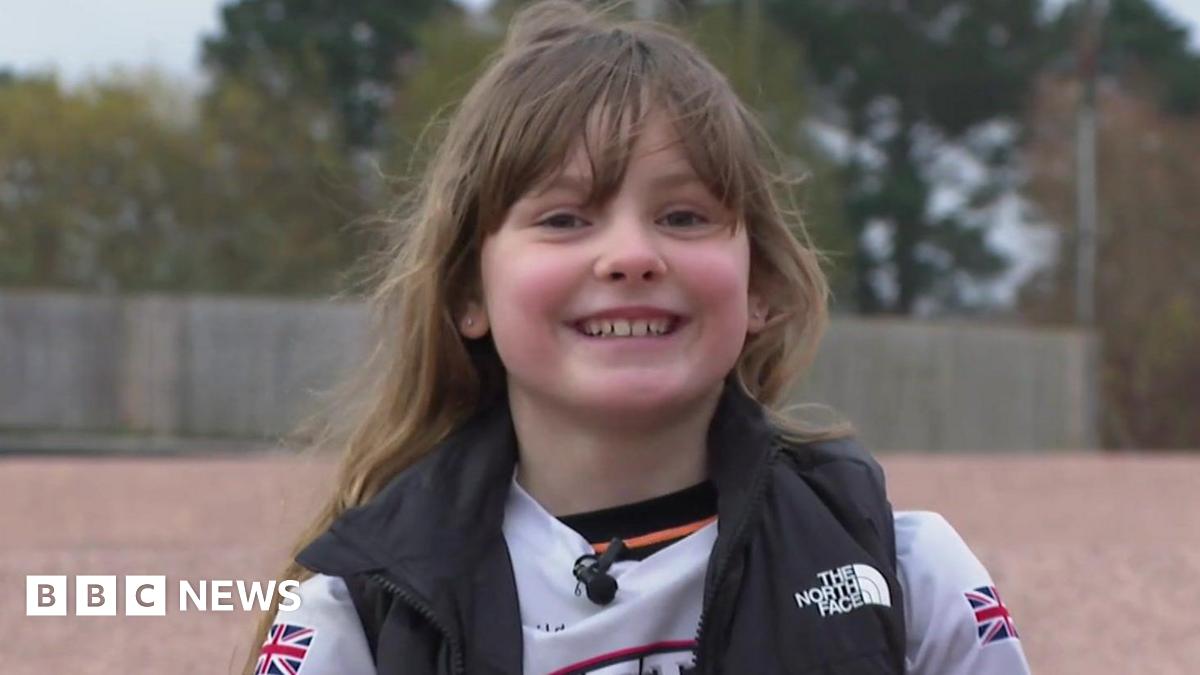 Devon girl, 8, determined to win BMX international championships - BBC News