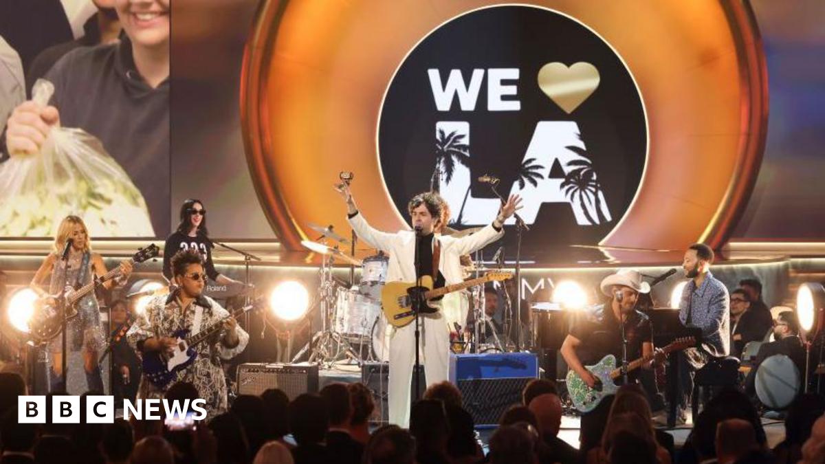 How LA fires devastation shaped the Grammys this year - BBC News