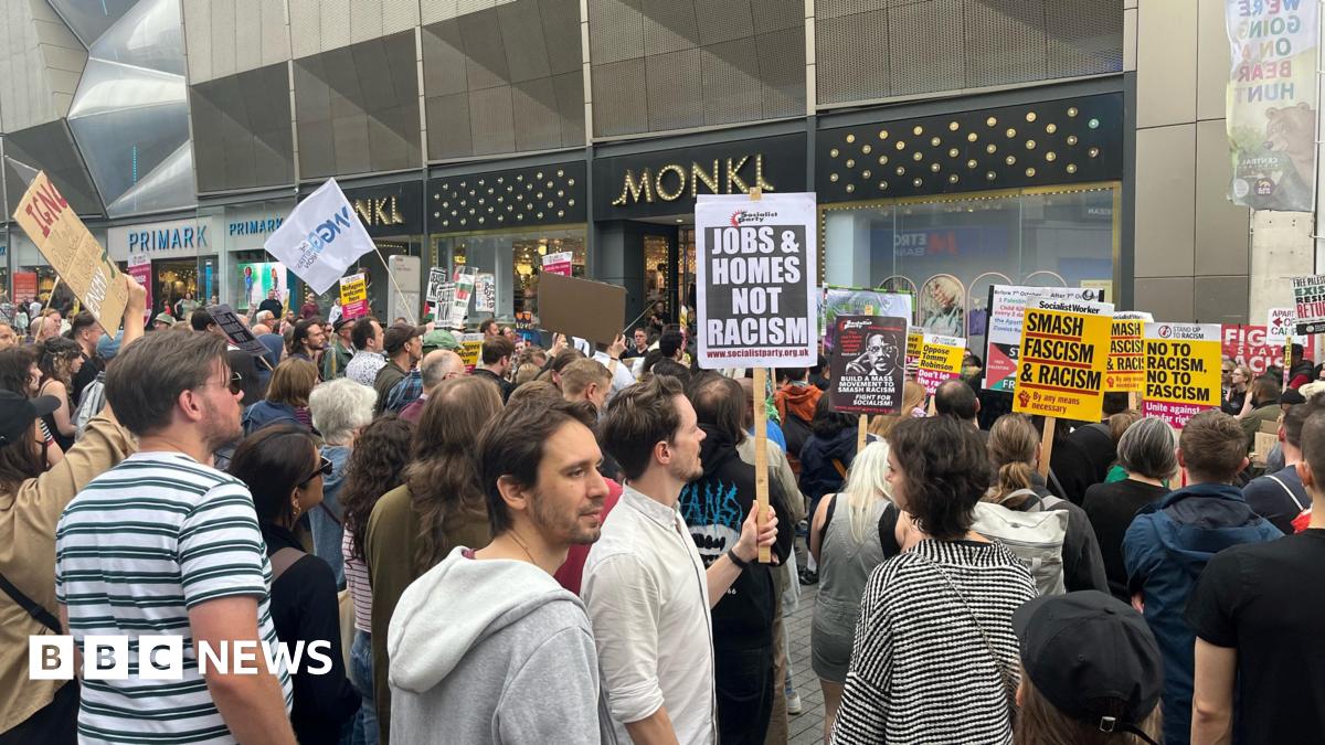 Hundreds gather at Birmingham anti-racism rally - BBC News