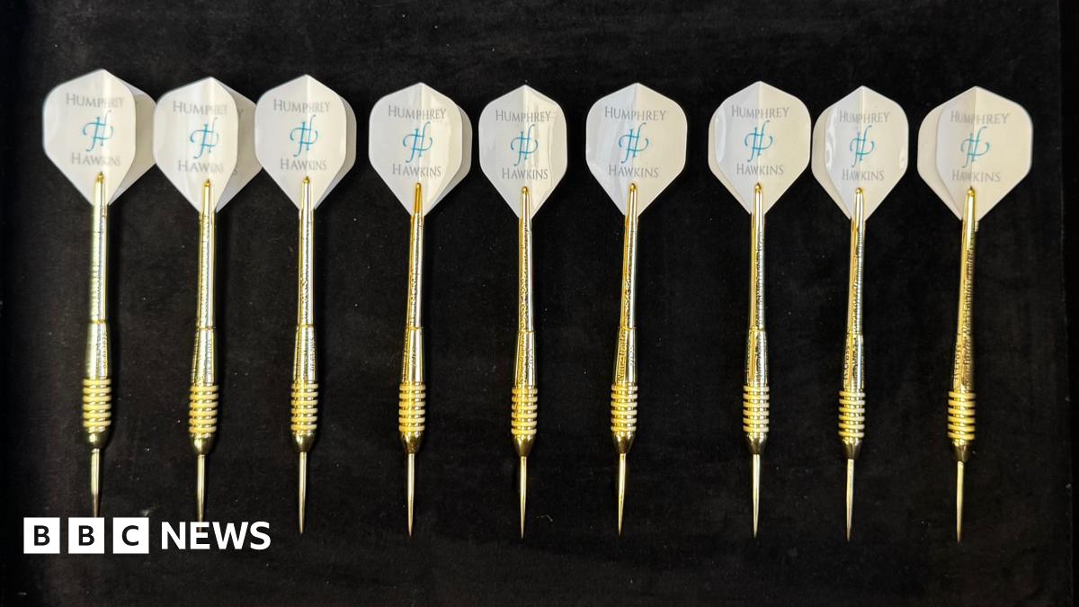 £30,000 golden darts made in Brighton for Premier League Darts - BBC News