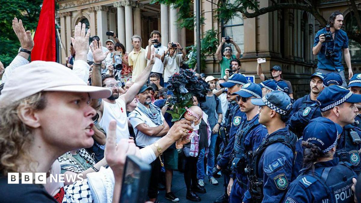 Police pepper spray protesters as Israeli president visits Sydney - BBC ...