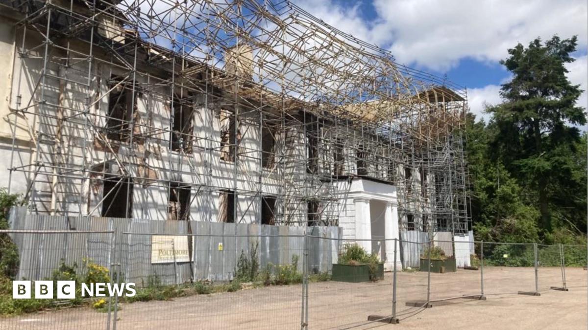 Poltimore House Trust gets developer donation after road closure - BBC News