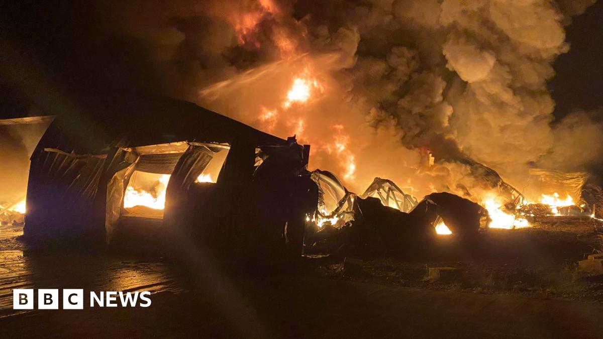 Major fire out at Torfaen plastics recycling plant - BBC News