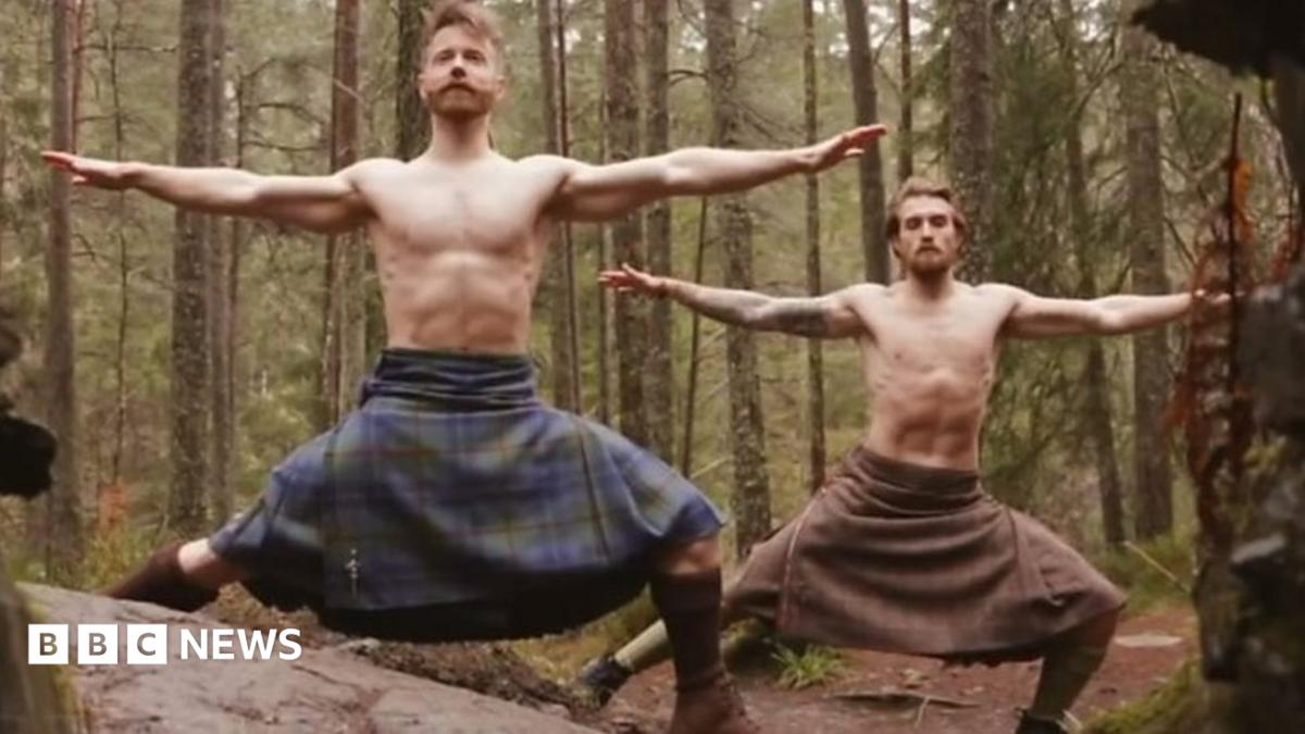 Kilted yoga star's studio targeted by thieves - BBC News
