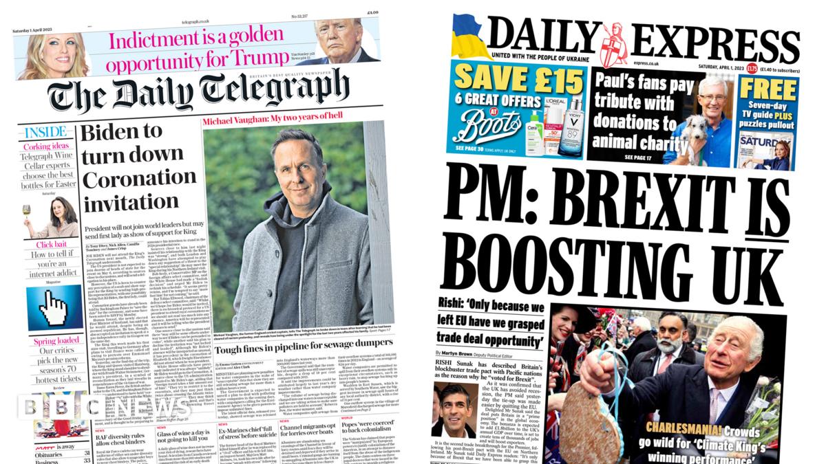 Newspaper headlines: Biden to ‘miss’ coronation and Sunak on trade deal ...