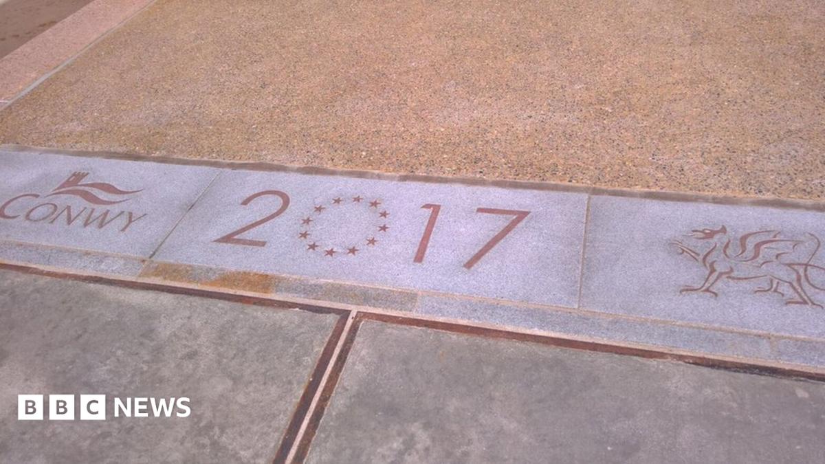 Colwyn Bay EU flag paving slab 'propaganda' criticised - BBC News