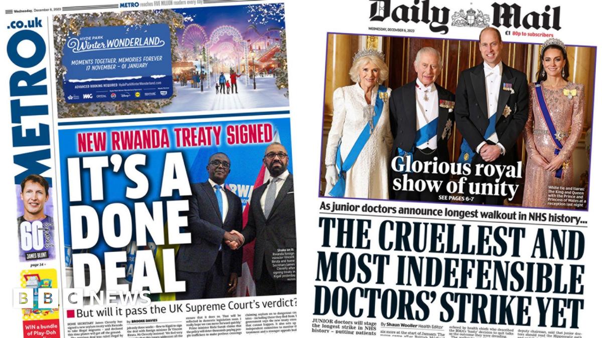 Newspaper headlines: Rwanda treaty 'done deal' and 'royal show of unity ...