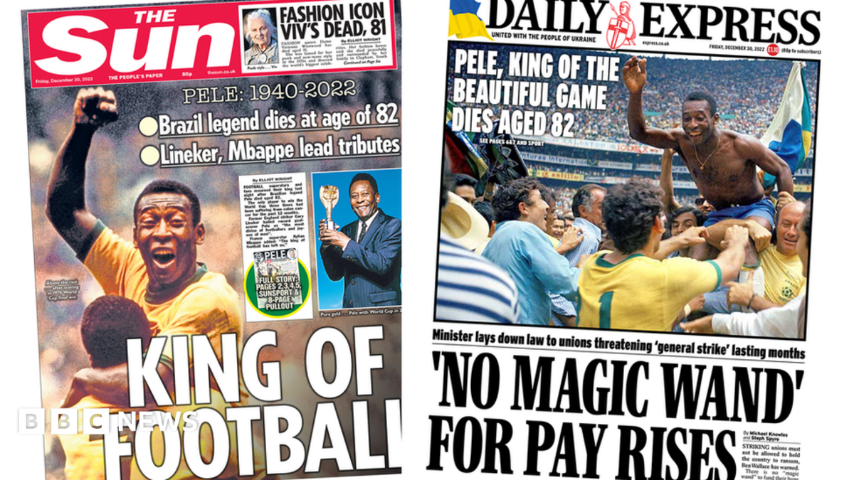 Newspaper headlines: 'King of football' dies and 'no magic wand for pay ...