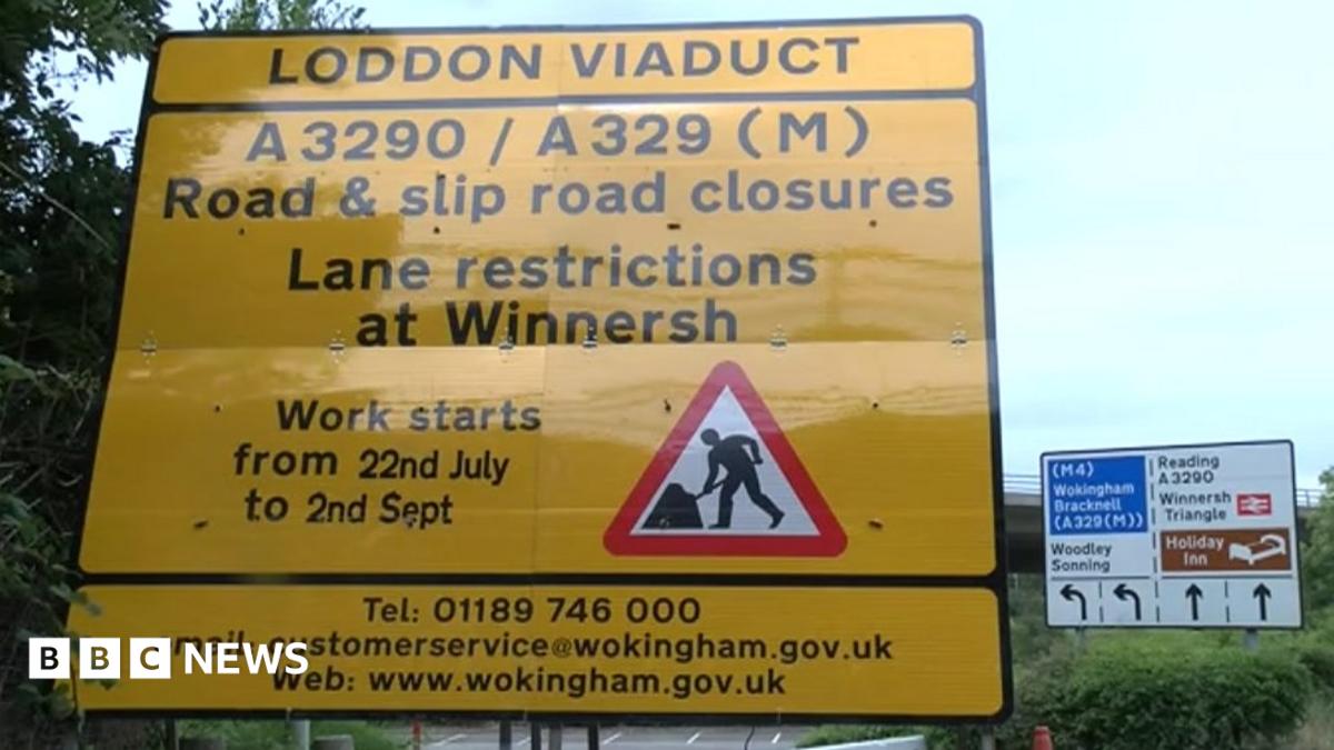 Loddon Viaduct latest roadworks cause delays - BBC News