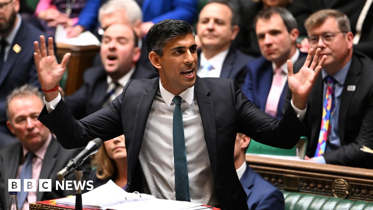 Rishi Sunak brings back fracking ban in first PMQs - BBC News