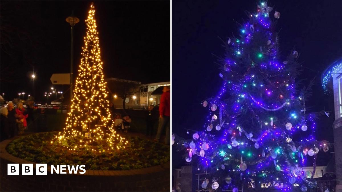 Christmas trees: Vandalised, criticised and uniting communities - BBC News