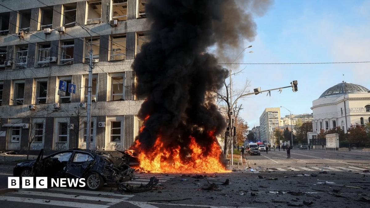 Shock and horror after Russia's wave of strikes across Ukraine - BBC News