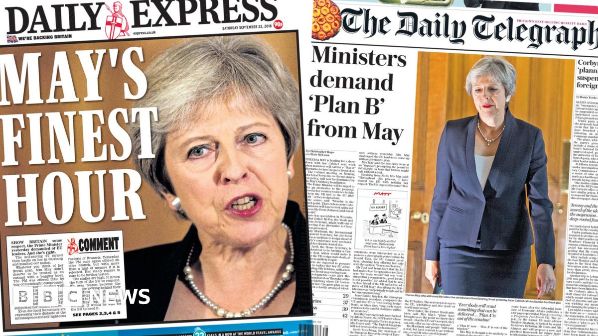 Newspaper headlines: 'Defiant' May gives Brexit 'ultimatum' - BBC News
