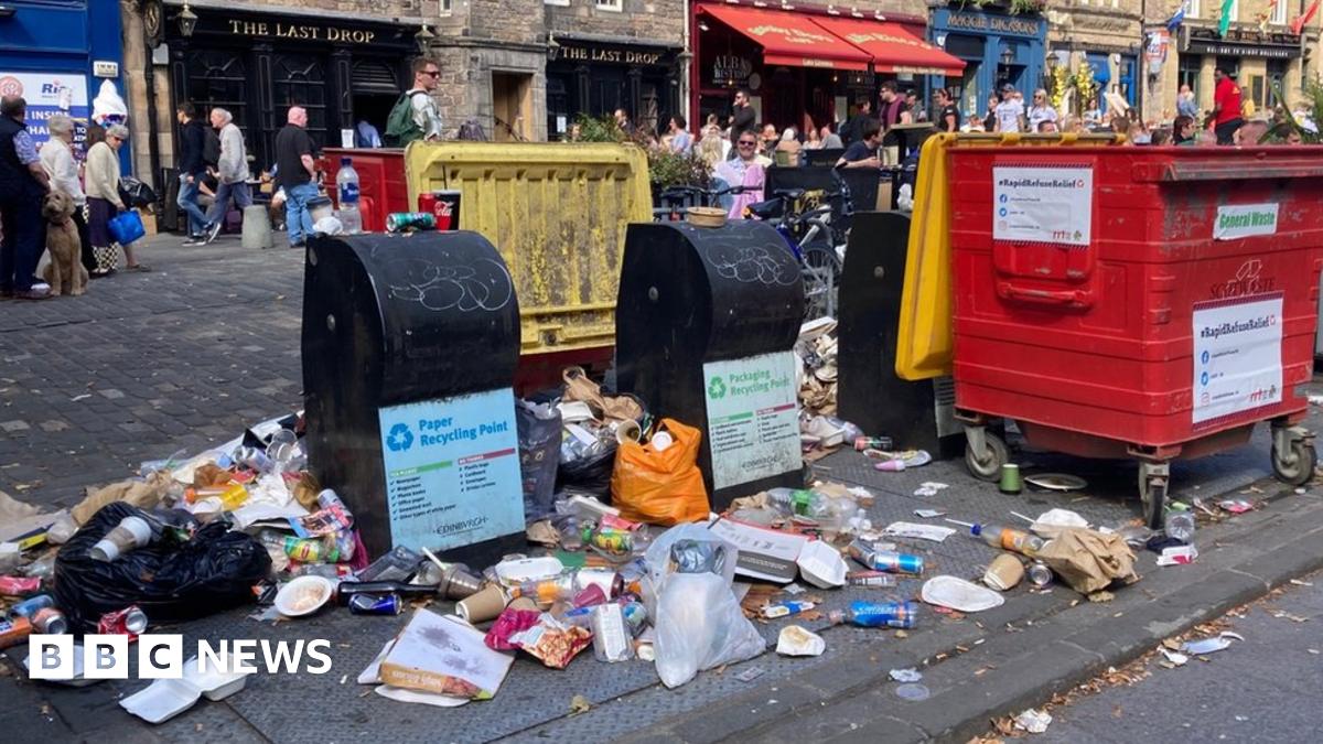 Public health warning as bin strikes continue - BBC News