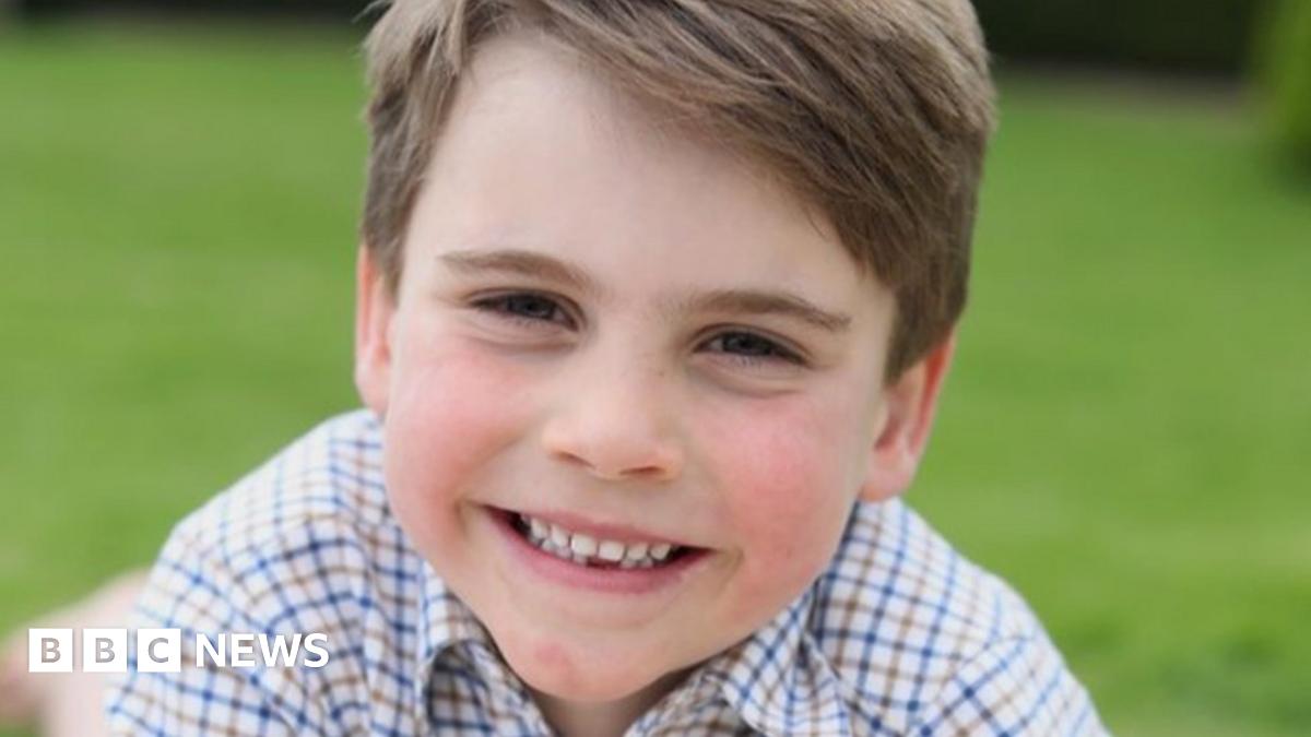 New Prince Louis birthday photo taken by Kate - BBC News
