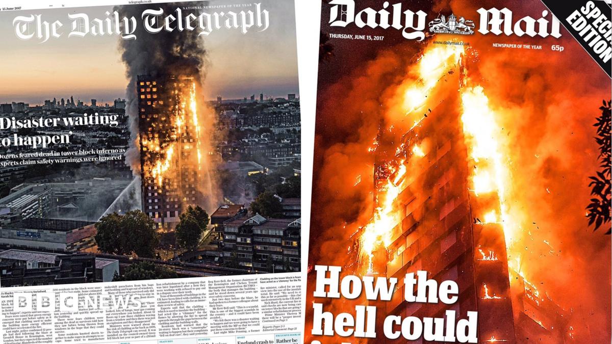 Newspaper headlines: How could west London fire happen? - BBC News
