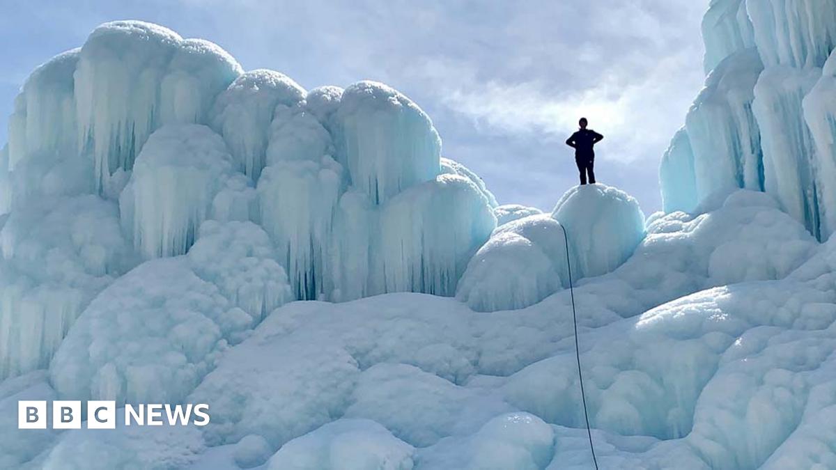 Climate change: The villagers building 100ft ice towers - BBC News