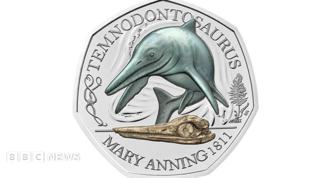 Mary Anning: Fossil hunter celebrated with Jurassic 50p coins - BBC News