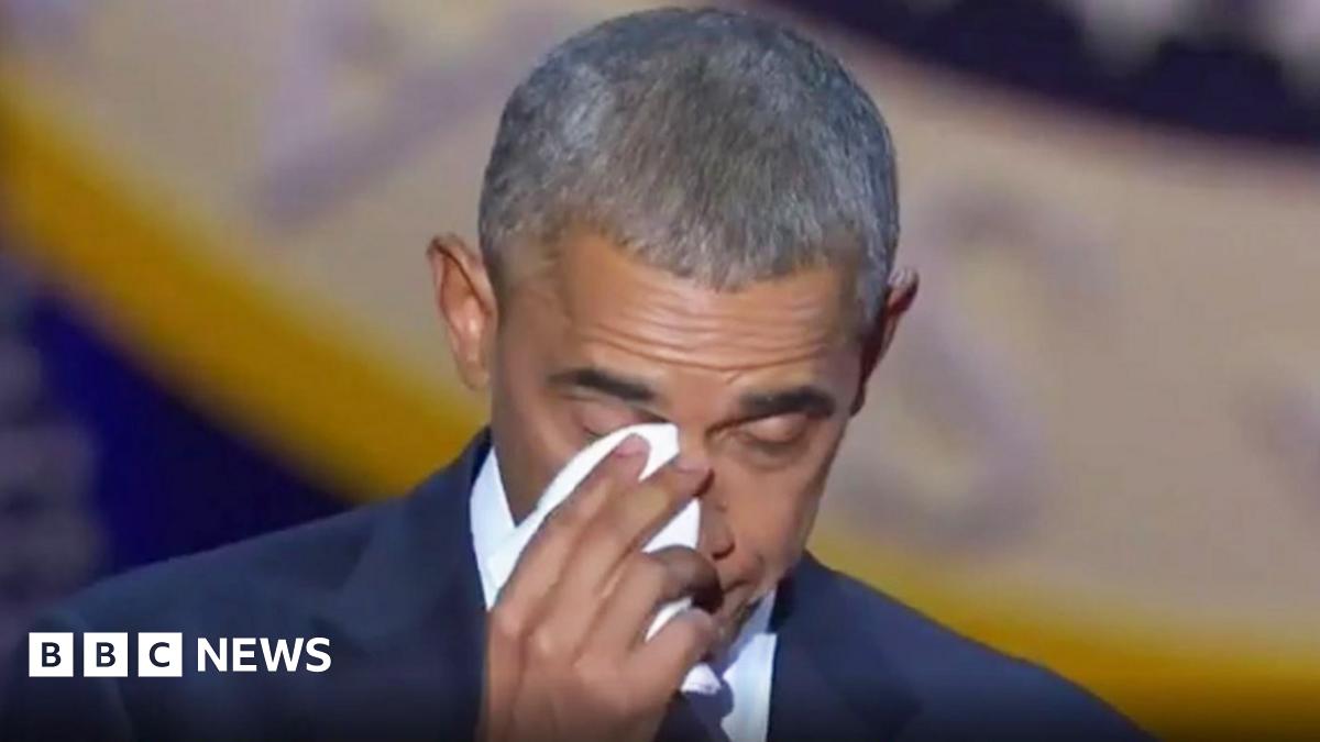 Seven times Barack Obama cried during an emotional eight years - BBC News
