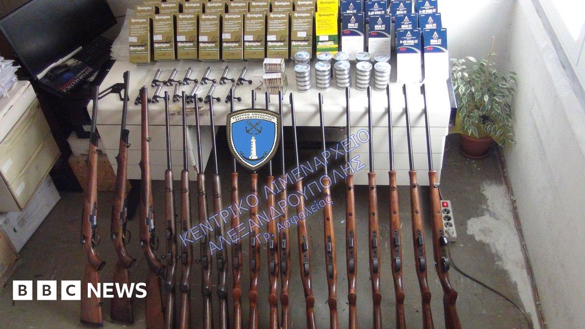 Britons appear in Greek court over gun smuggling charge - BBC News