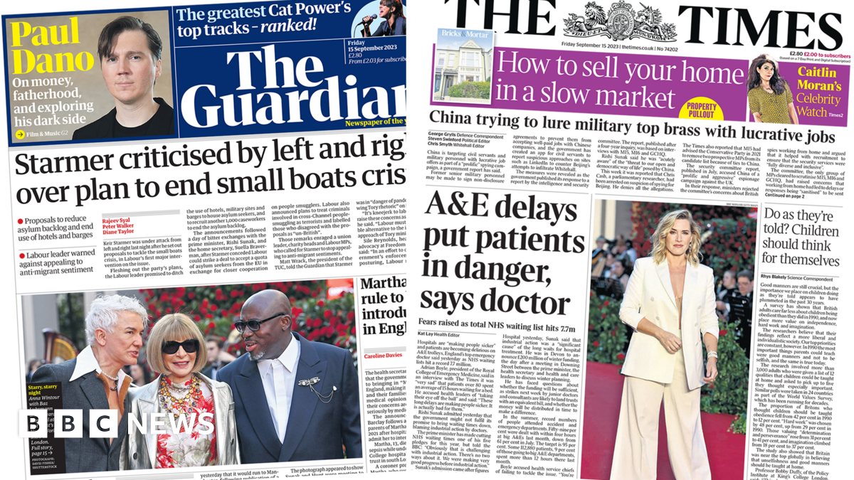 Newspaper headlines: 'Patients in danger' and Starmer's 'dirty deal ...