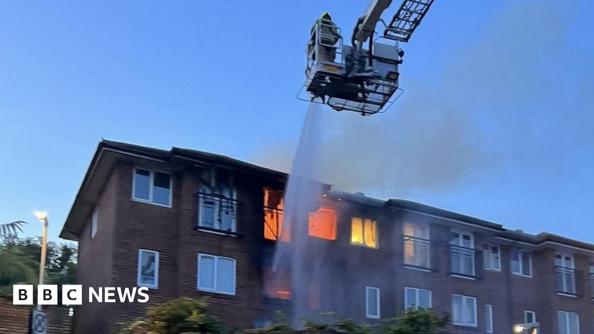 Brighton: People and pets rescued as fire engulfs flats - BBC News