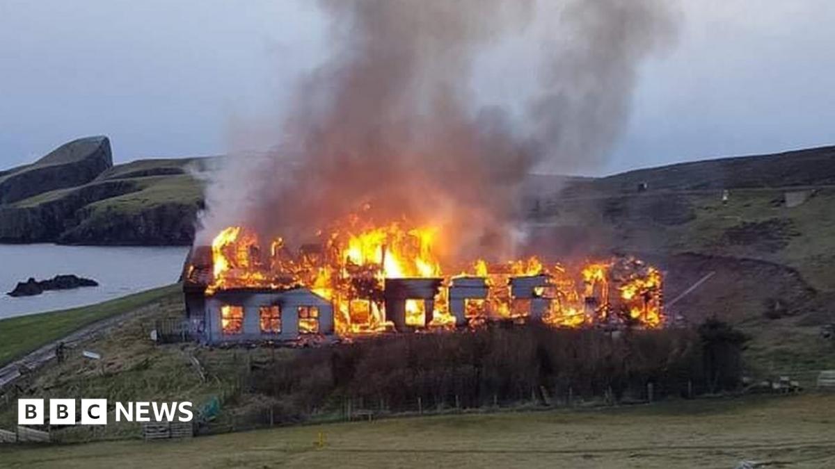 Vow to rebuild fire-hit Fair Isle Bird Observatory in Shetland - BBC News