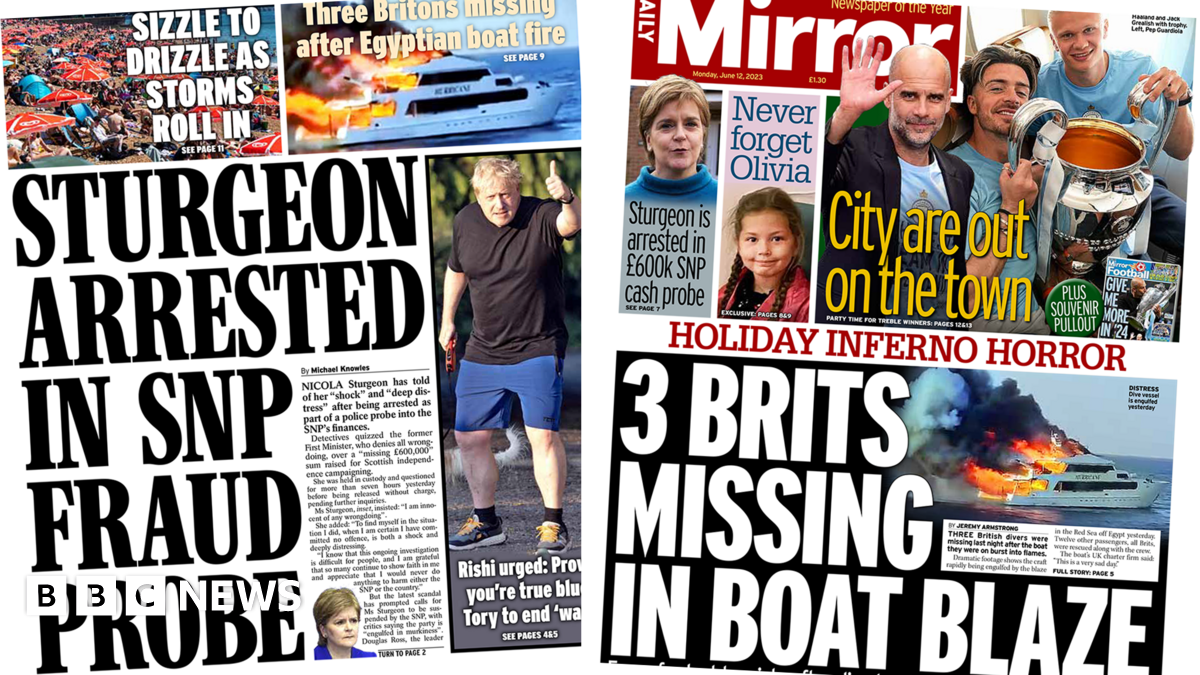 Newspaper headlines: 'SNP fraud probe' and 'Brits missing in boat blaze ...