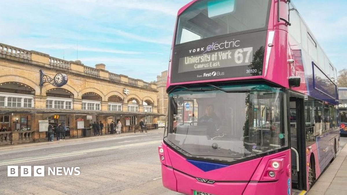 Popular York bus route becomes fully electric - BBC News