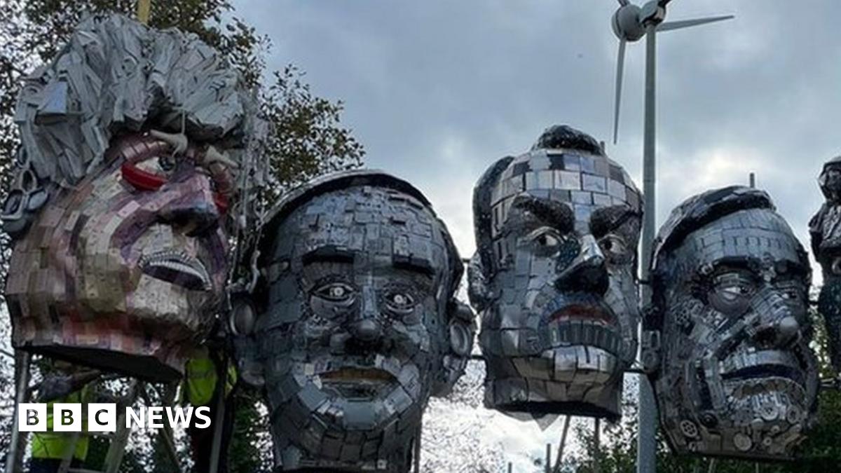 G7 Mount Recyclemore sculpture rebuilt at Eden Project - BBC News