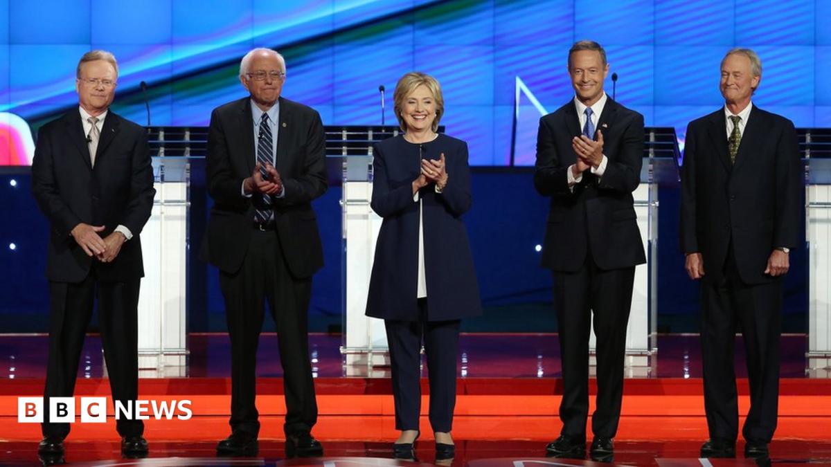 Democrat debate: Candidates name their enemies - BBC News