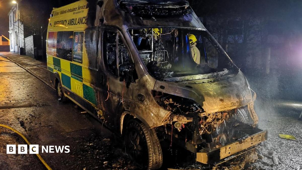 Ambulance catches fire in Stoke-on-Trent during call out - BBC News