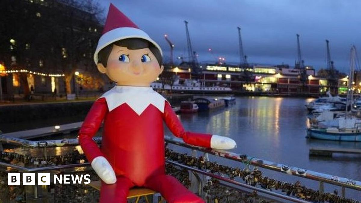 Giant Elf on the Shelf in Bristol wide 'hide and seek' - BBC News