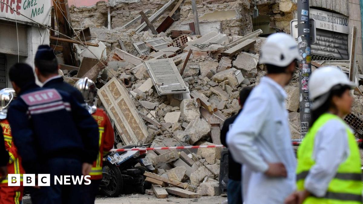Marseille double building collapse injures two people - BBC News