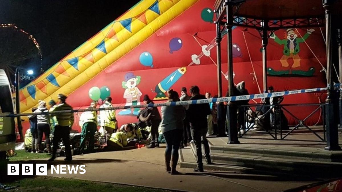 Woking fireworks: Eight children hurt in fall from inflatable slide ...