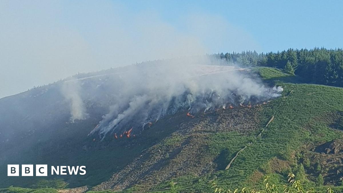 Maerdy mountain wildfire was 'started deliberately' - BBC News
