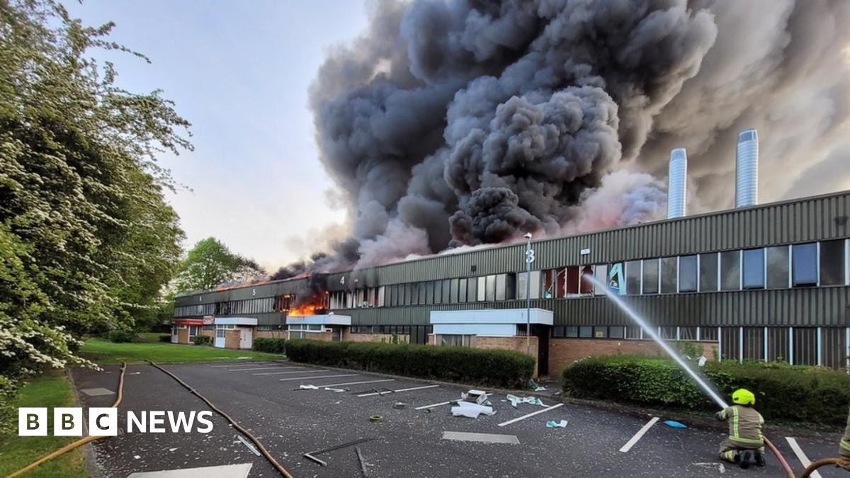 Redditch factory destroyed in fire involving propane cylinders - BBC News