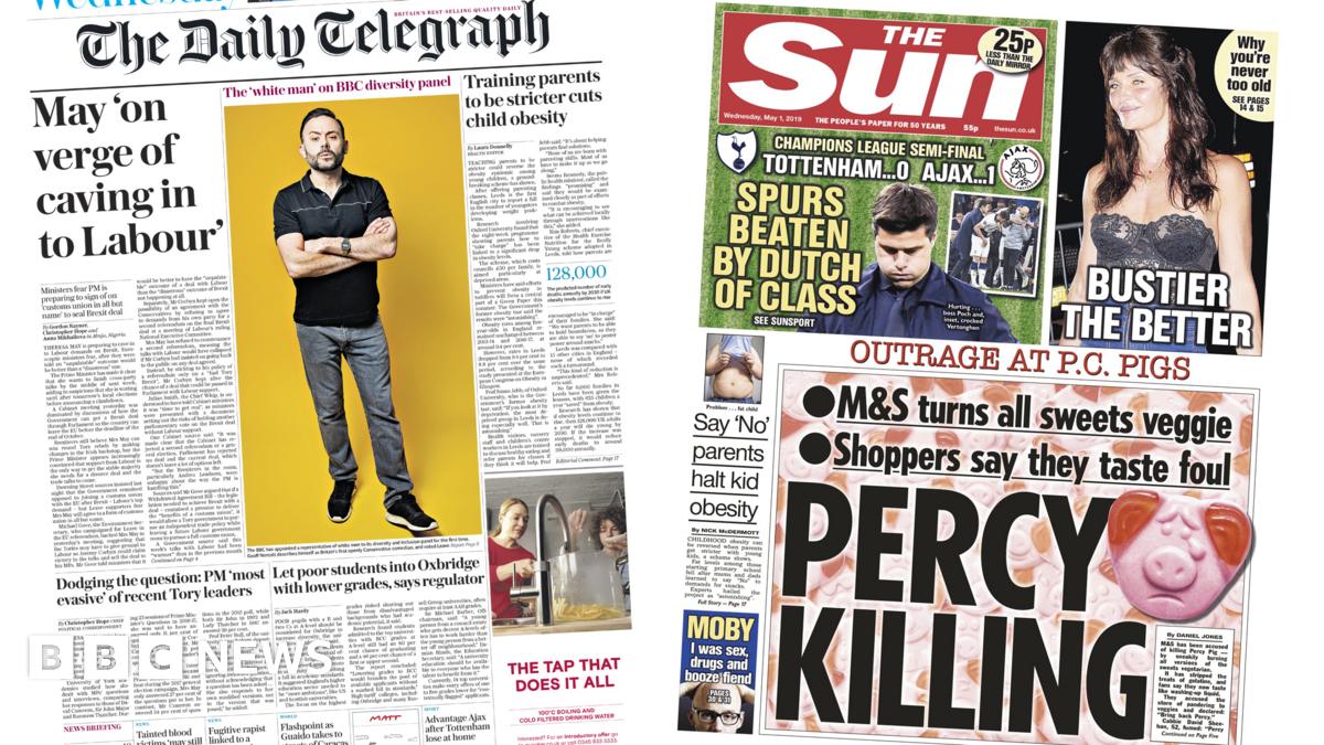 Newspaper headlines: New Brexit rows and what's happened to Percy Pigs ...