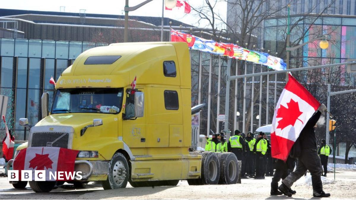 Freedom Convoy: Organisers pledge to stay 'as long as it takes' - BBC News