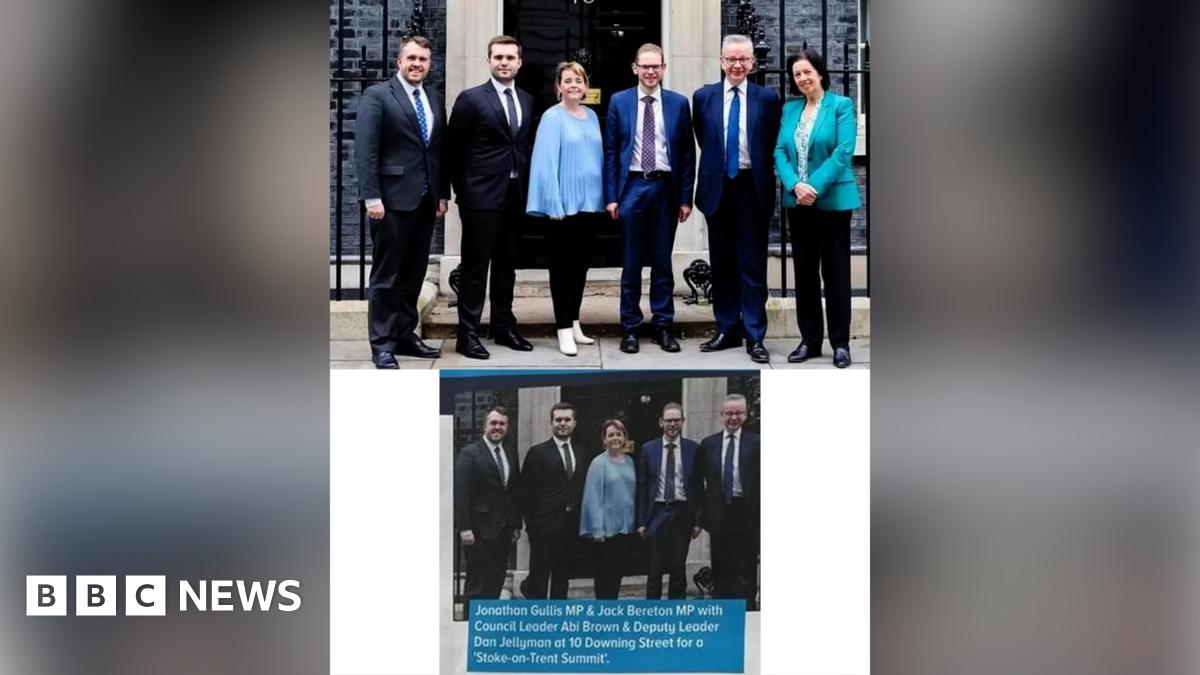 Outgoing Stoke-on-Trent Tory MP cut from campaign letter photo - BBC News