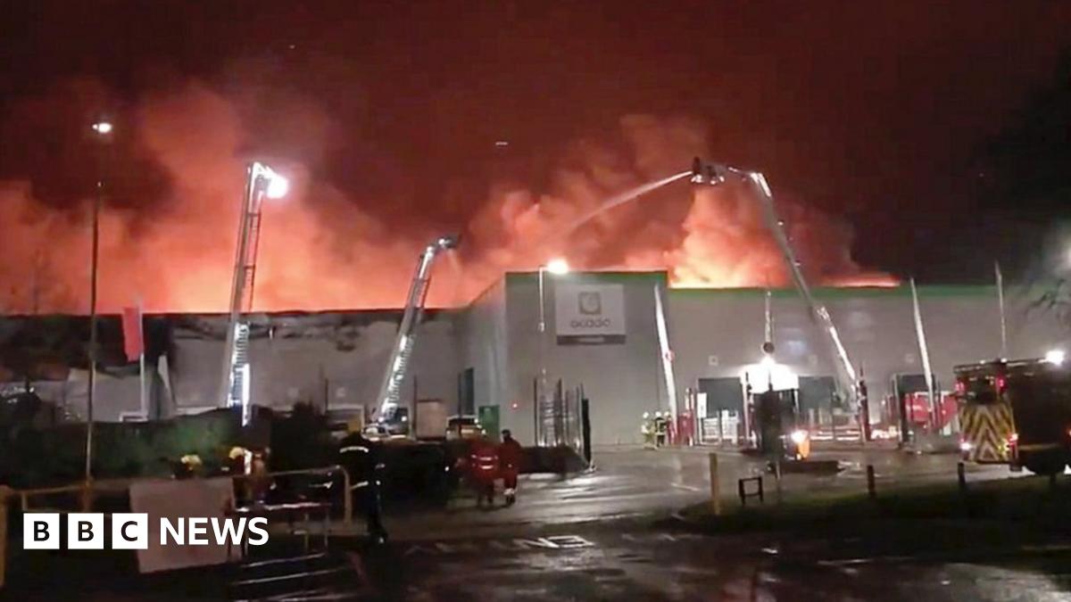 Ocado sales hit by warehouse fire - BBC News