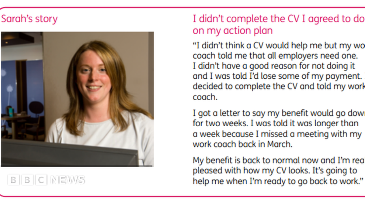 DWP admits using 'fake' claimants in benefit sanctions leaflet - BBC News