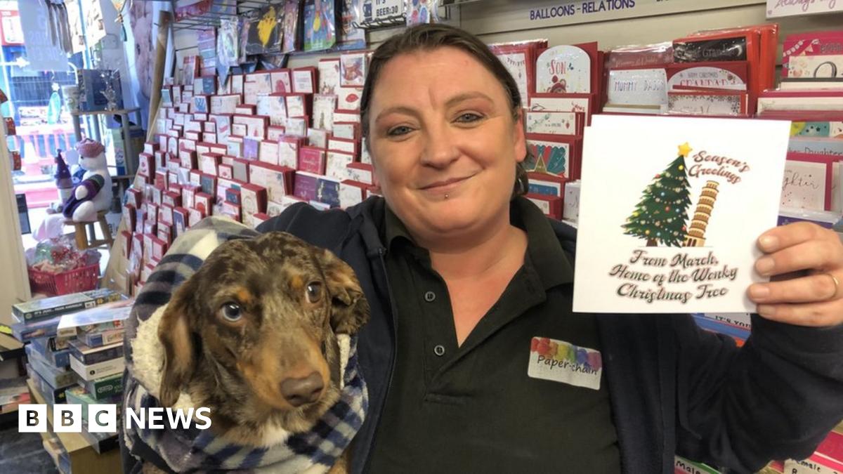 March locals cash in on wonky Christmas tree fame - BBC News