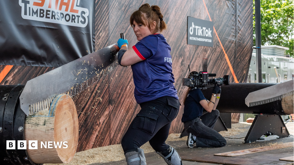 First woman to compete for Great Britain at Timbersports champs - BBC News
