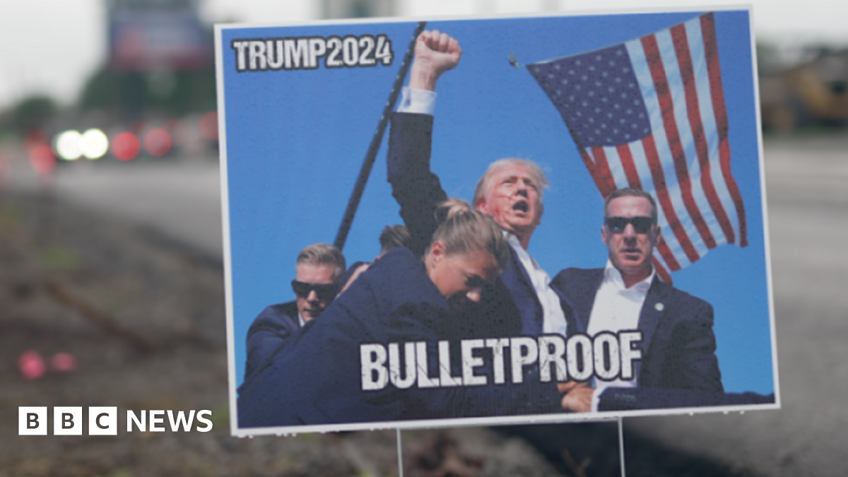 Donald Trump returns to scene of rally shooting in Butler - BBC News