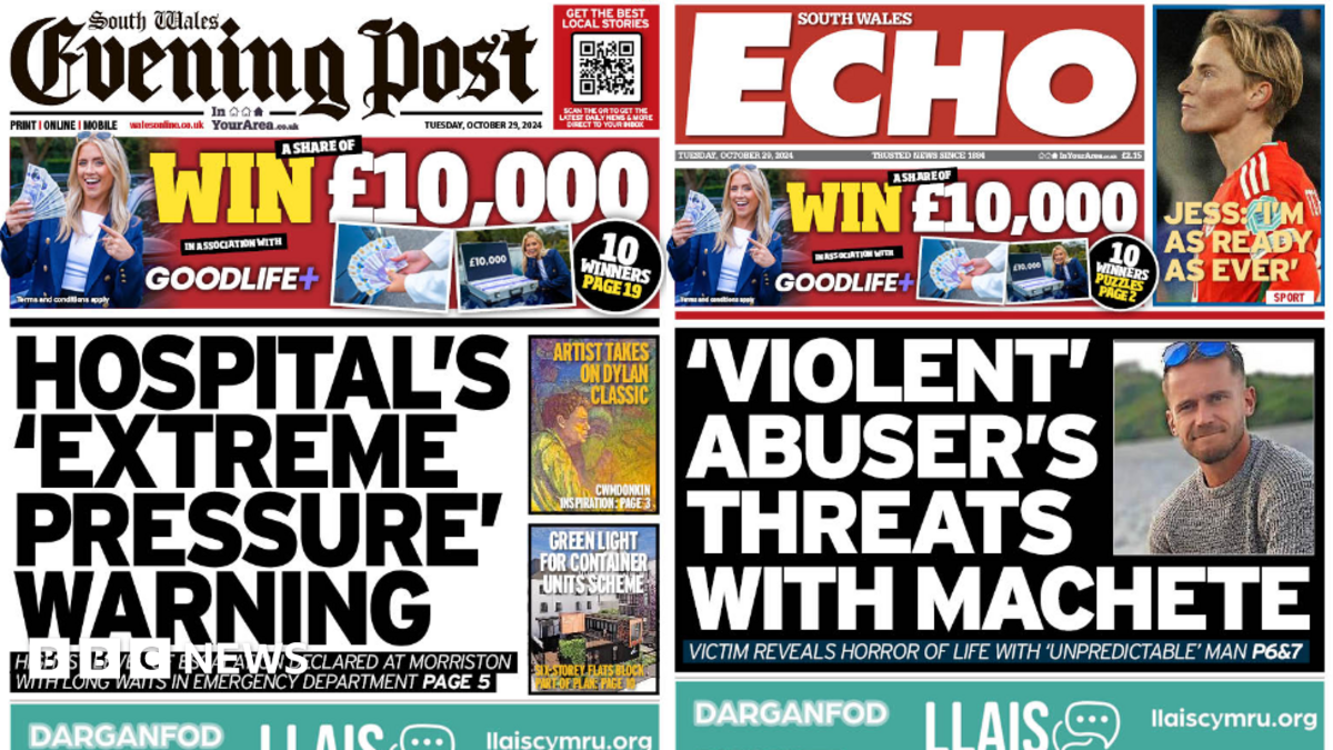 Wales' papers: Abuser with machete and hospital's 'extreme pressure ...