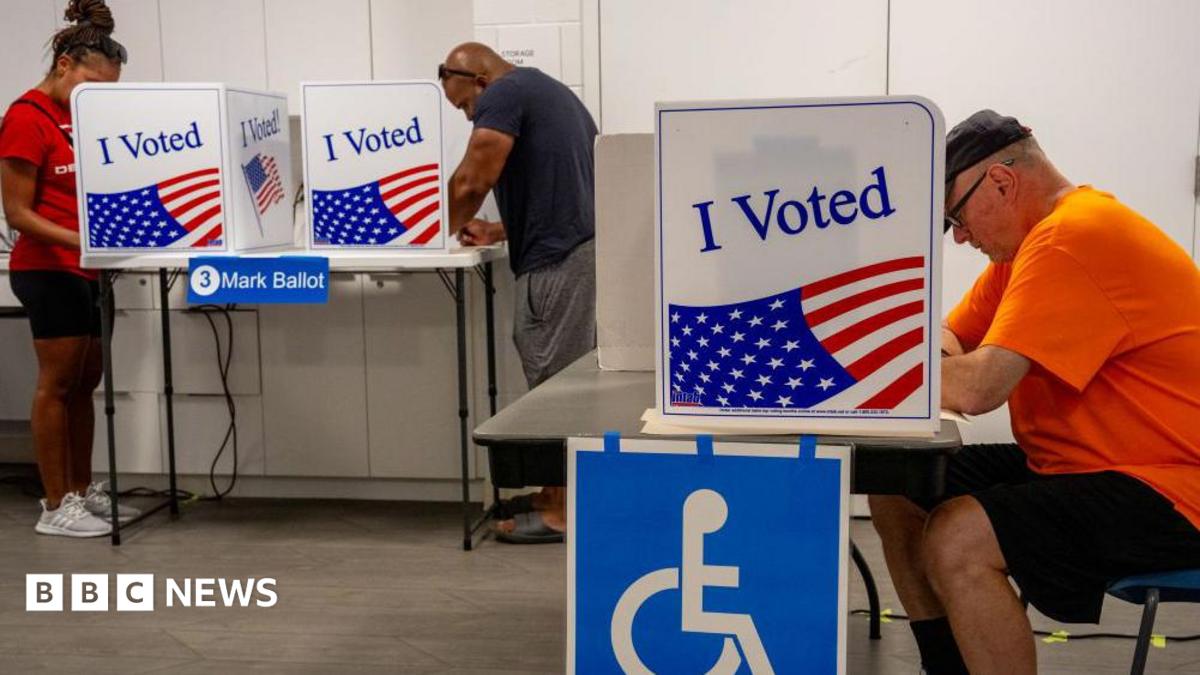 First in-person votes cast in US presidential election - BBC News