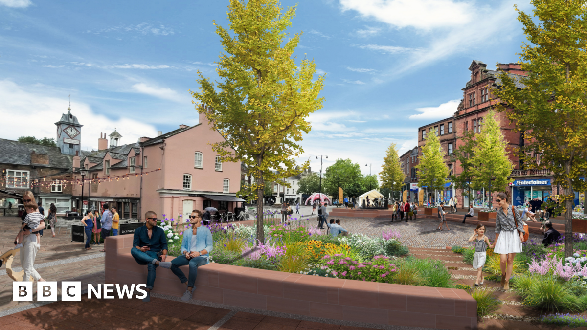 Carlisle war memorial to be moved in Market Square revamp - BBC News