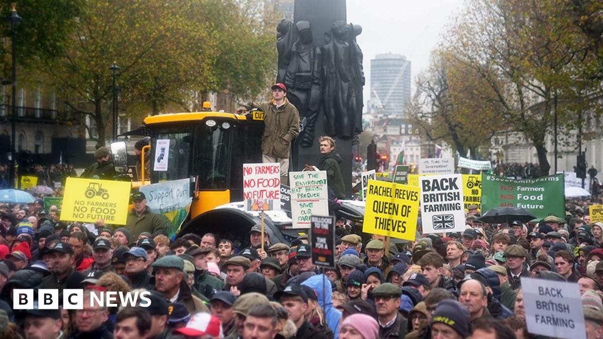 Lincolnshire and East Yorkshire farmers protest over farm tax - BBC News